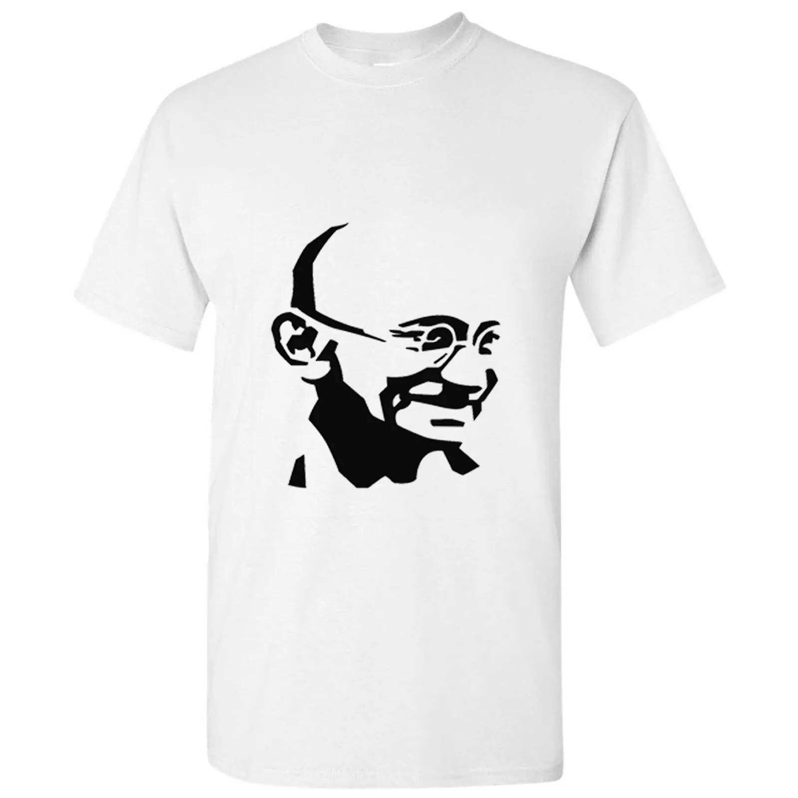 Mahatma Gandhi Indian Hero Silhouette White Men T Shirt - Walmart.com