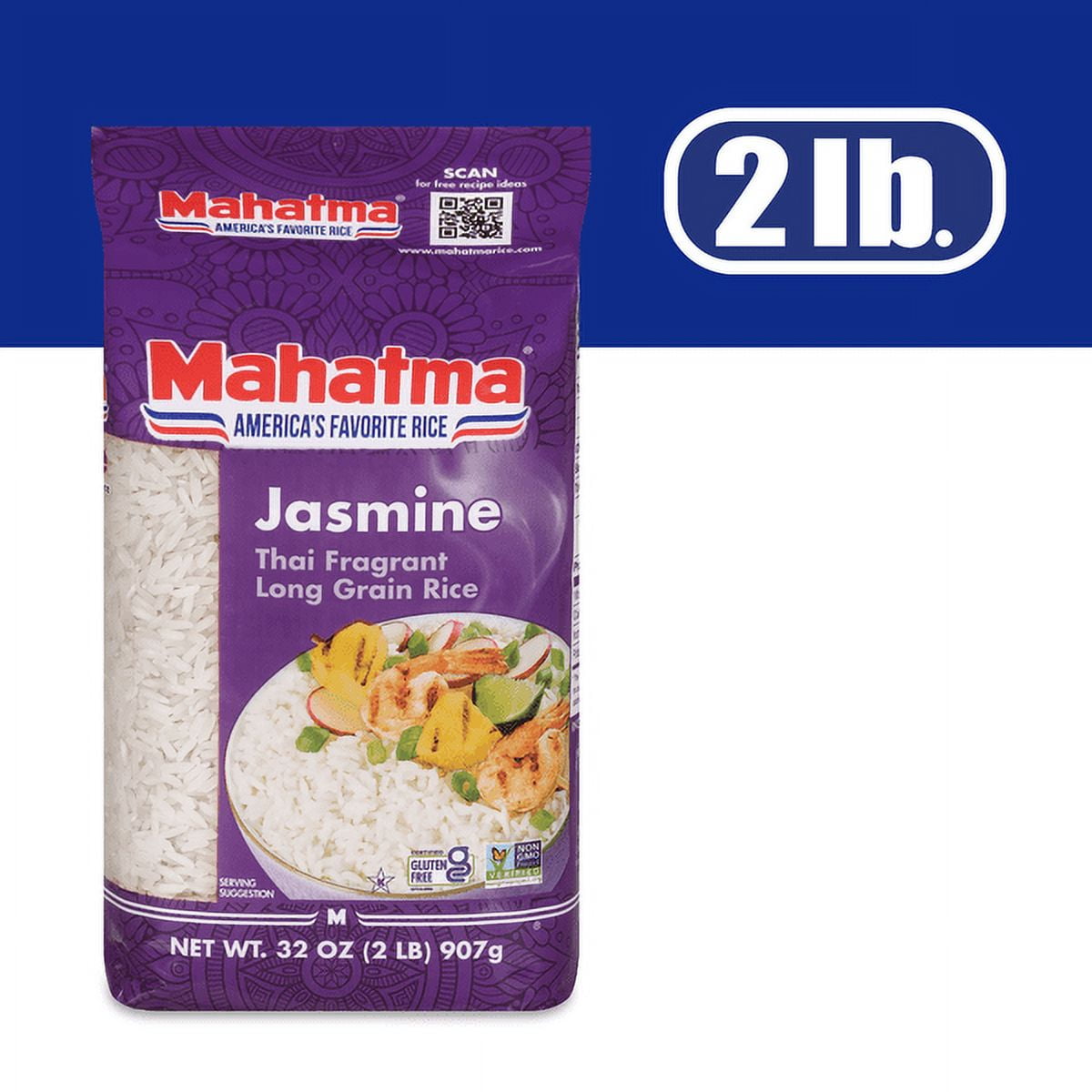 Mahatma Jasmine Long Grain Thai Fragrant Rice 32 oz (Pack of 4 ...