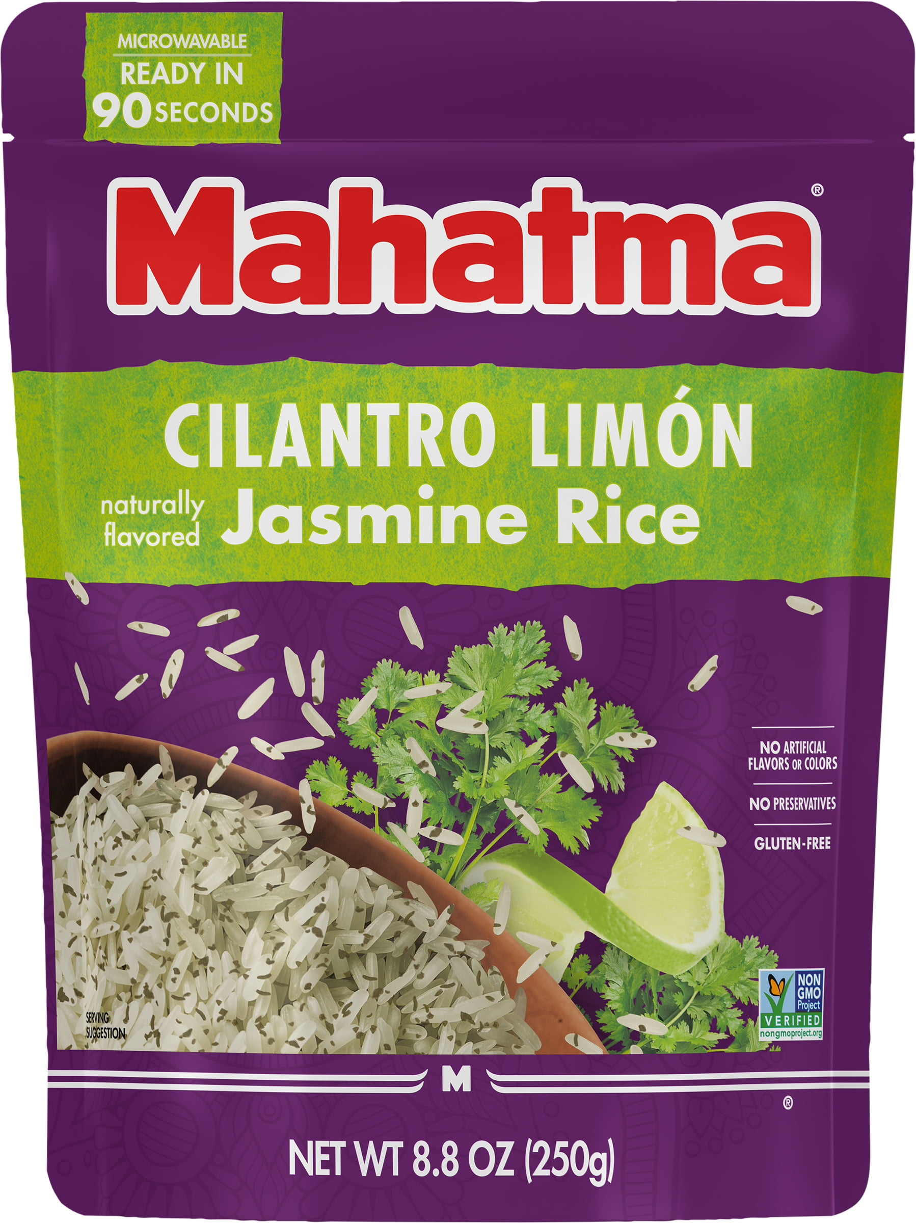 Mahatma Ready-to-Heat Cilantro Limon Jasmine Rice, Gluten Free, 8.8 oz ...