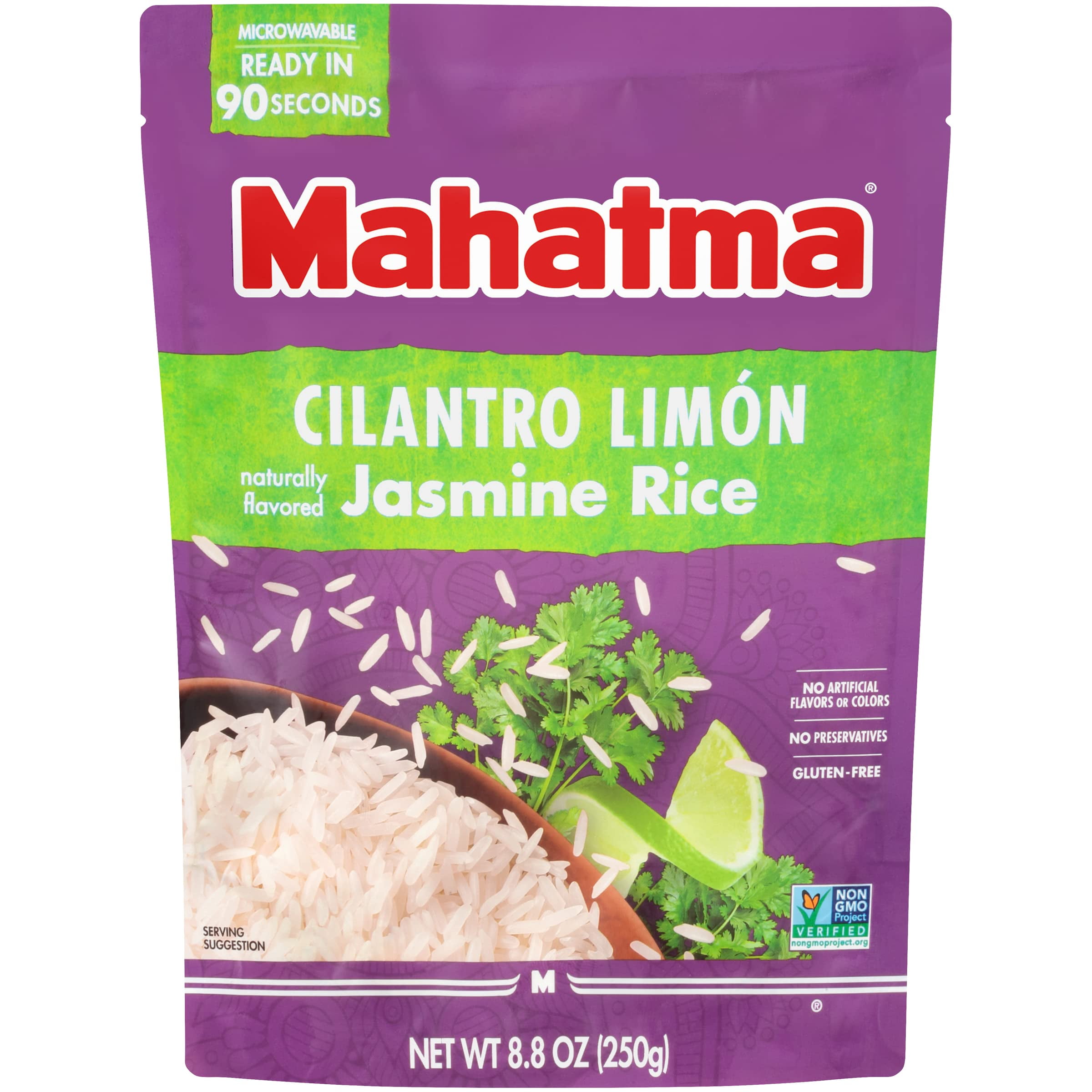 Mahatma Cilantro Lime Jasmine Rice, Microwaveable, 8.8 Oz, Pack of 4 ...