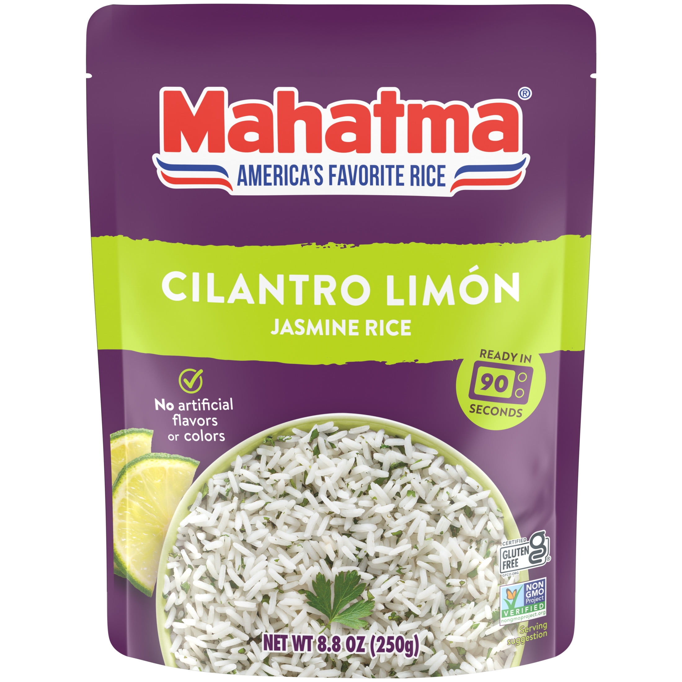 Mahatma Cilantro Limon Jasmine Ready-to-Heat Rice 8.8 oz - Walmart.com