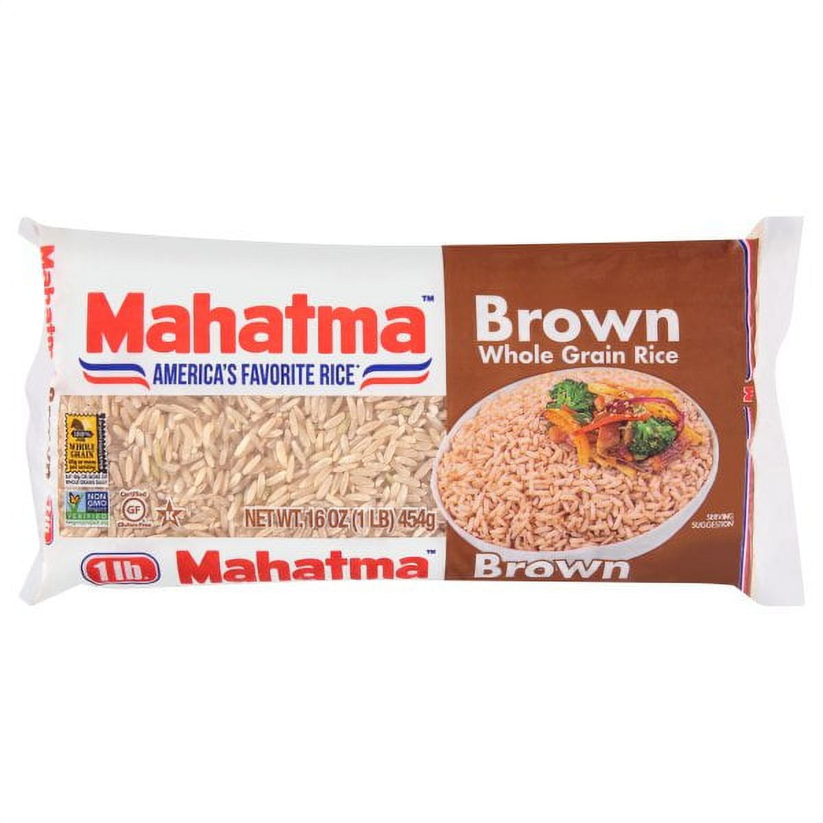 Mahatma Whole Grain Brown Rice, 100% Whole Grain Rice, 1 lb Bag ...