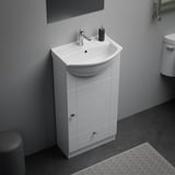 Mahayla Small Bathroom Vanity Sink Cabinet Vitreous China Sink Comes w ...