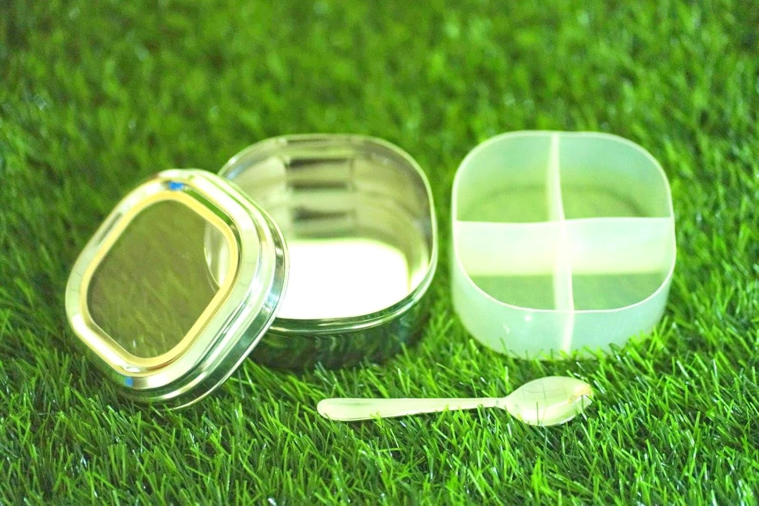 Mahdiya 2in1 Mini Masala Container Small Snack BoxNut Case Stainless ...