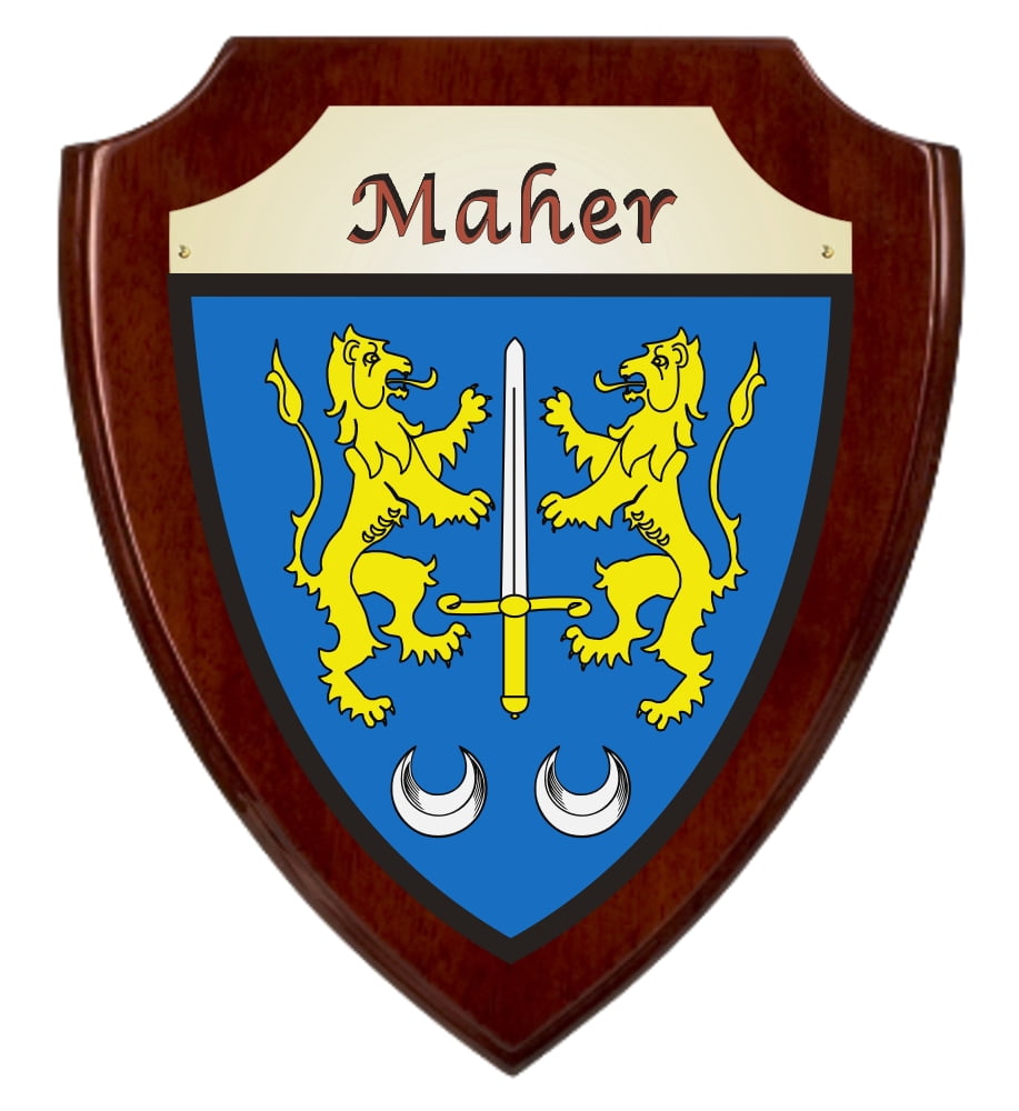Maher Irish Coat of Arms Shield Plaque - Rosewood Finish - Walmart.com