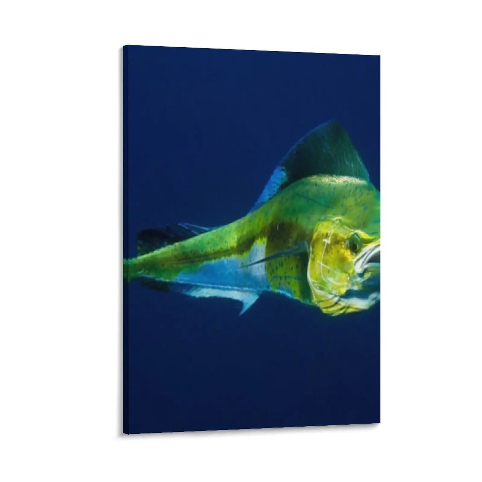 Mahi Mahi Dolphin Fish deep ocean black deep Canvas Painting Paintings ...