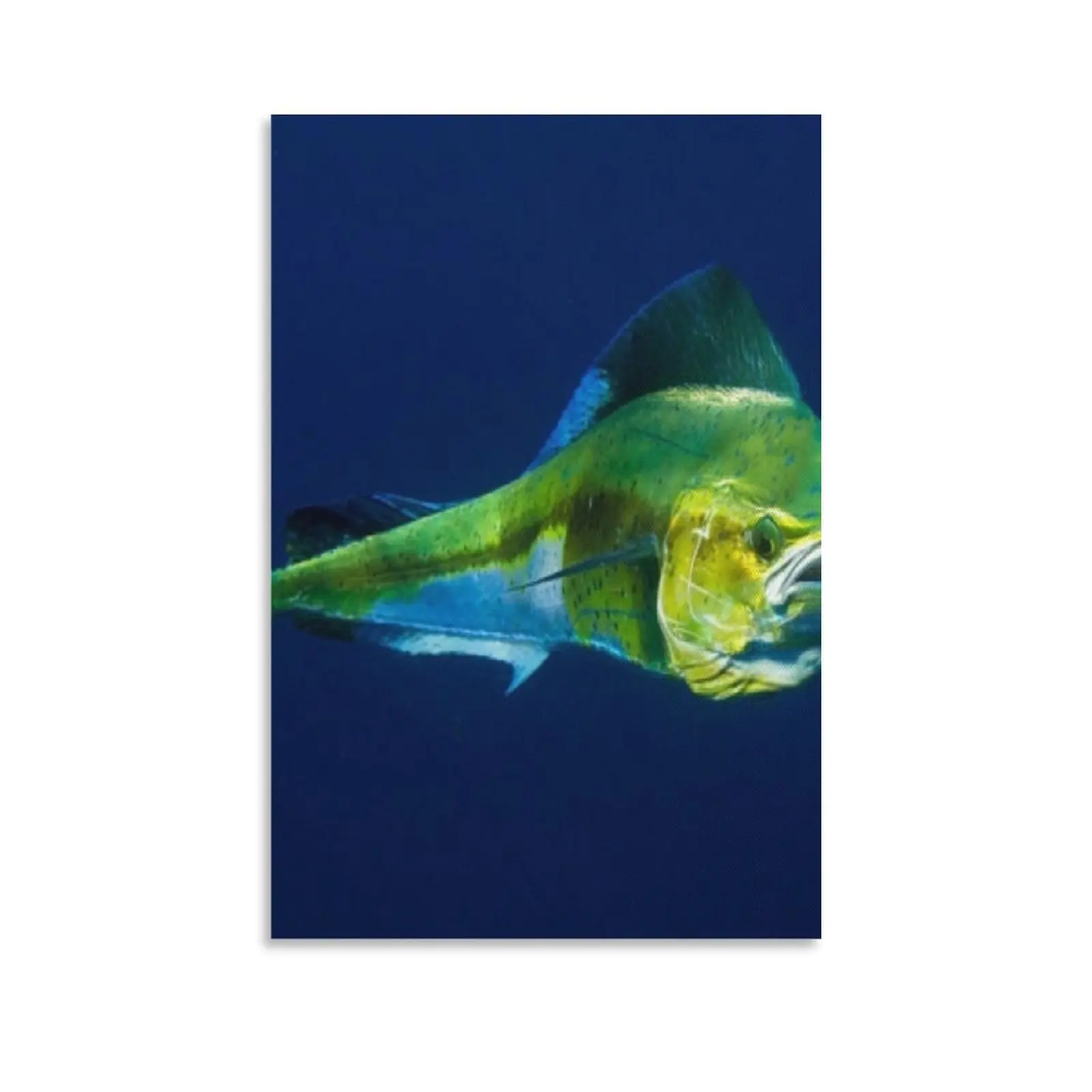 Mahi Mahi Dolphin Fish deep ocean black deep Canvas Painting Paintings ...