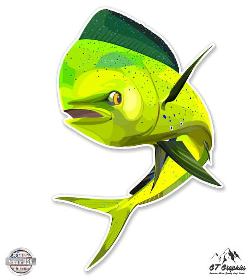 Mahi Mahi Fish - 12" Vinyl Sticker Waterproof Decal - Walmart.com