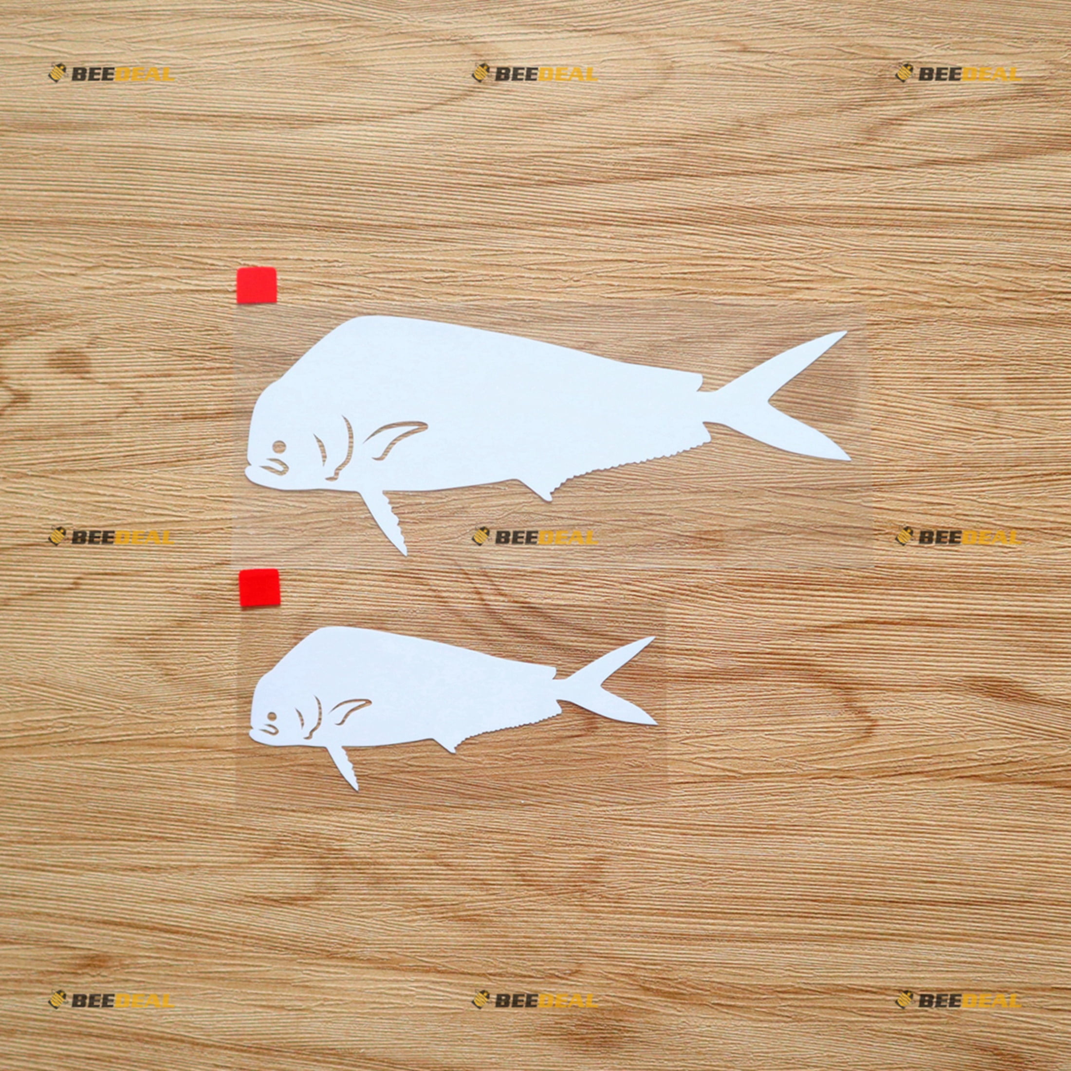 Mahi Mahi Fish Dolphin Sea Fishing Sticker Decal Vinyl - 2 Pack White ...