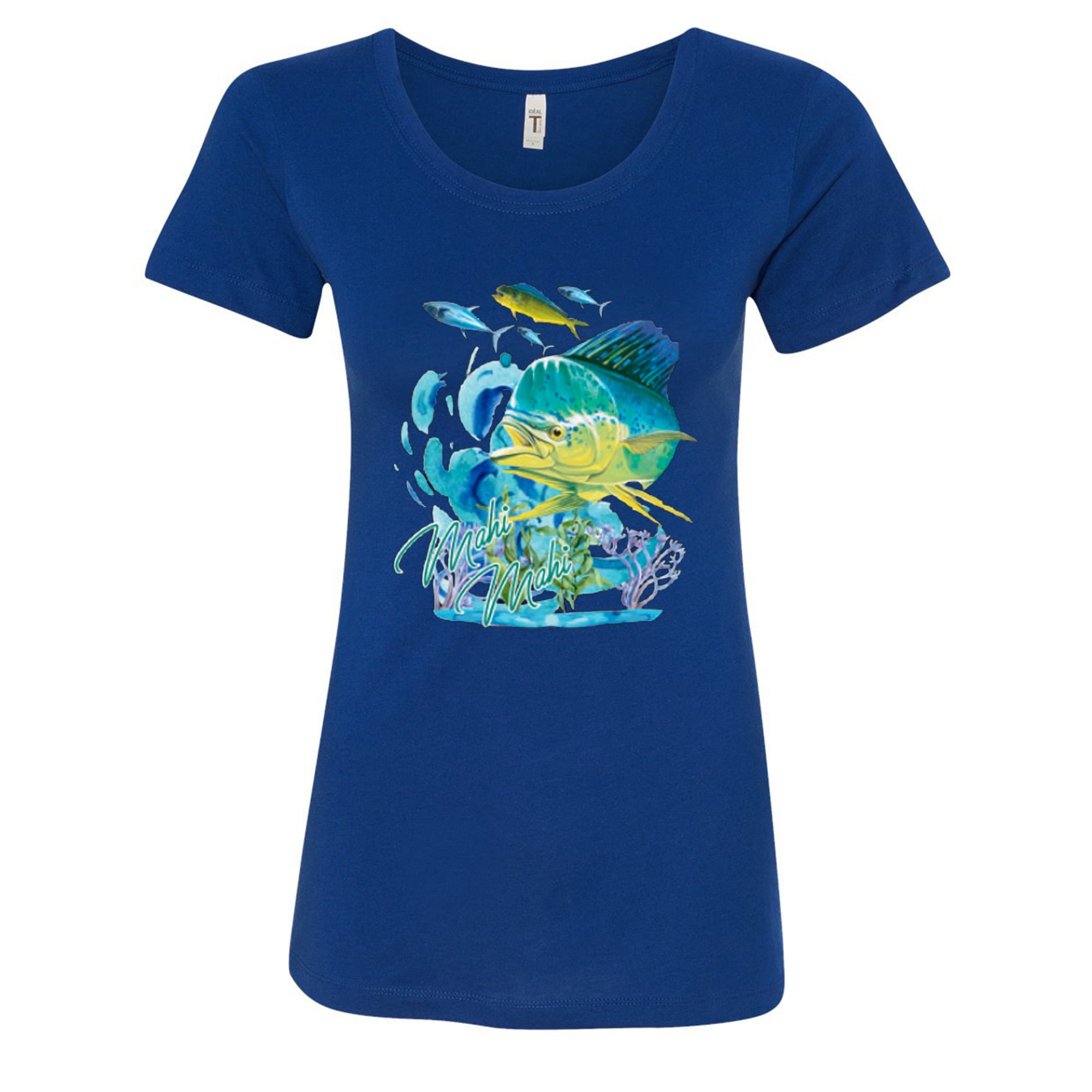Mahi Mahi Fish Lovers Womens T-shirts Fit, Royal Blue, Small - Walmart.com