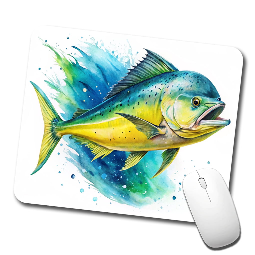 Mahi Mahi Fish Watercolor Mouse Pad Low Profile Gaming Mat - Walmart.com