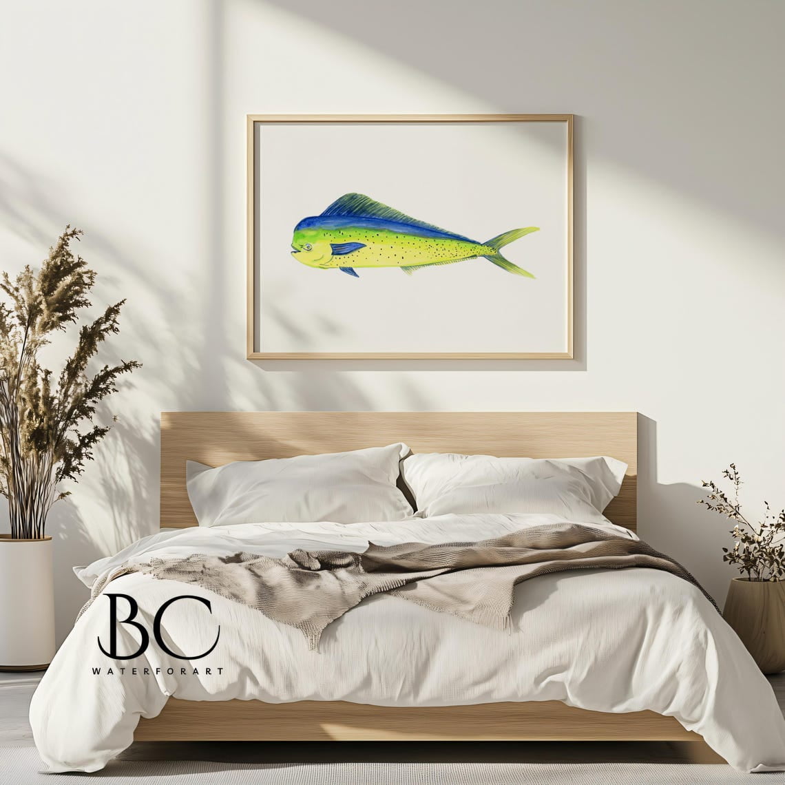 Mahi Mahi Watercolor Print, Fish Home Decor, Dolphin Fish Print, Lake ...
