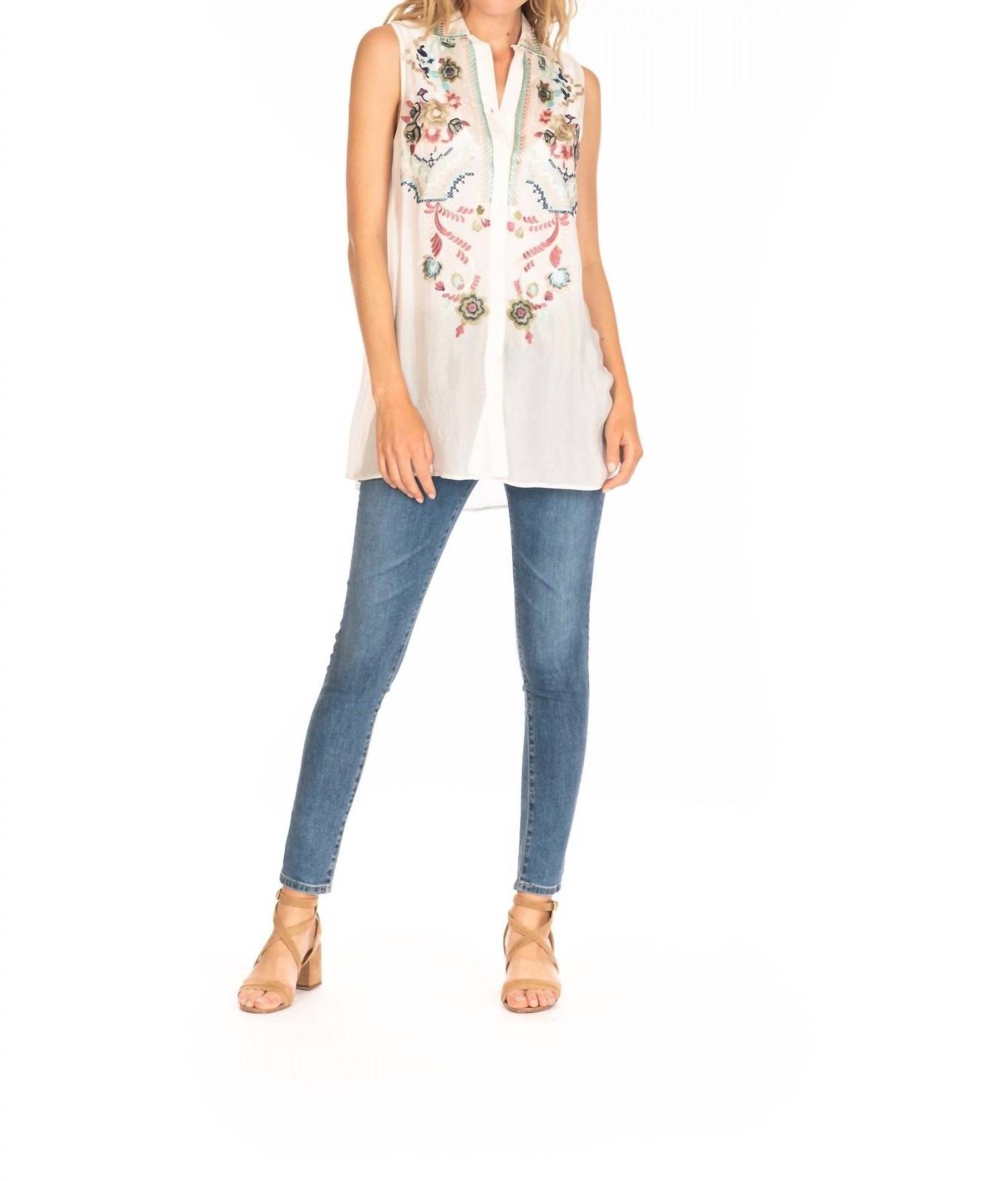 Mahila Oasis Button Front Top - Walmart.com