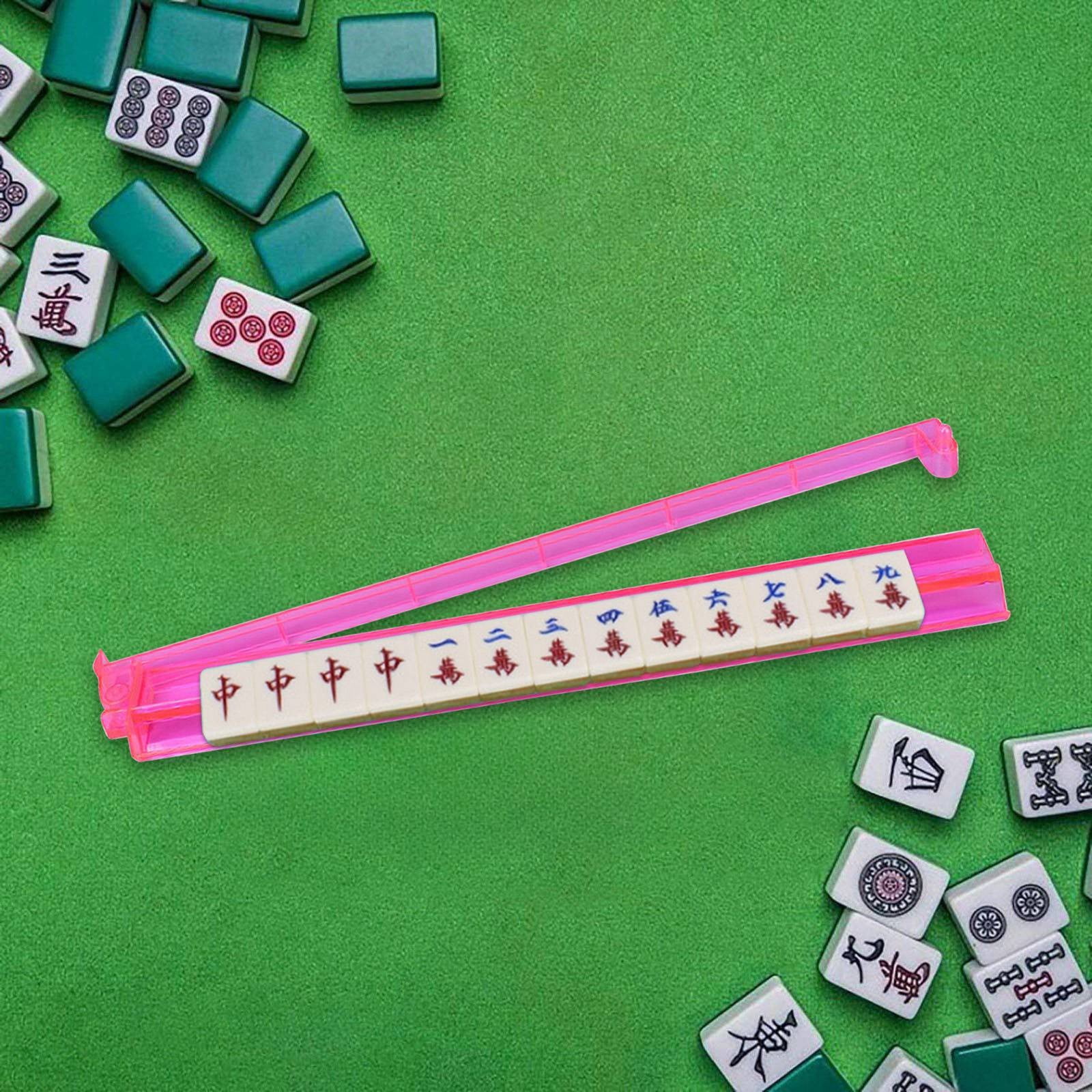 Mahjong All-in-One Tile Rack & Pusher, Clear Acrylic Mahjong Rack and ...