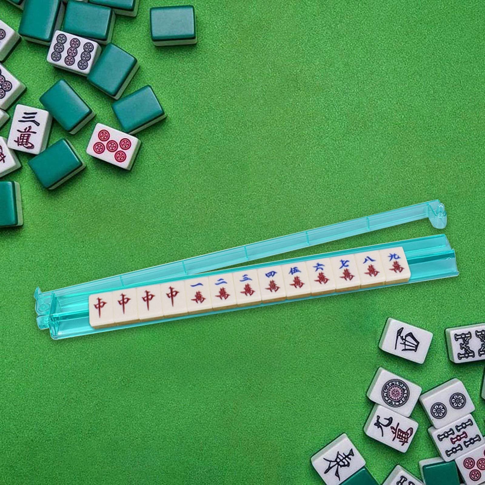 Mahjong All-in-One Tile Rack & Pusher, Clear Acrylic Mahjong Rack and ...