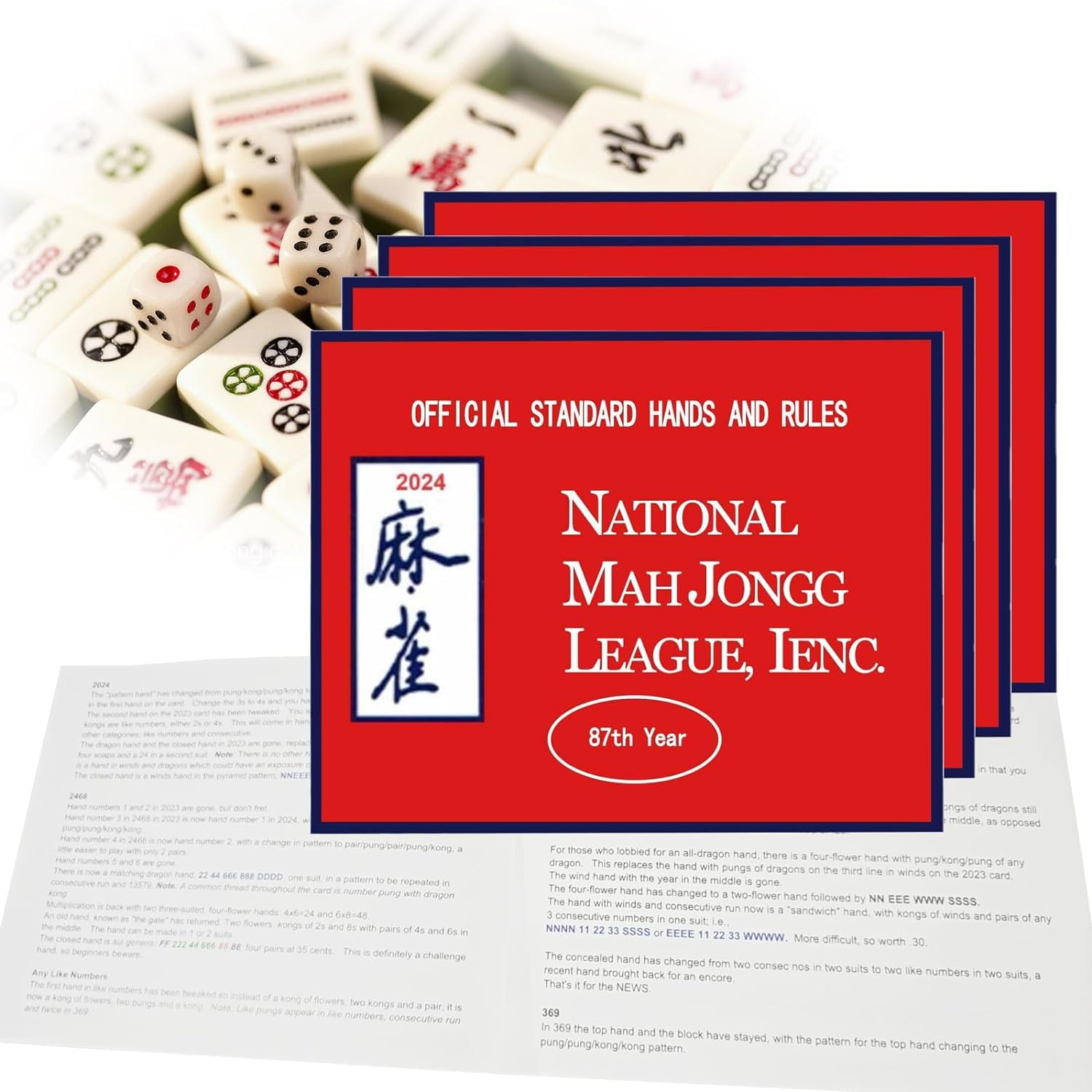 Mahjong Card 2024, 4PCS Mahjong Card Official Standard Hand and Large ...