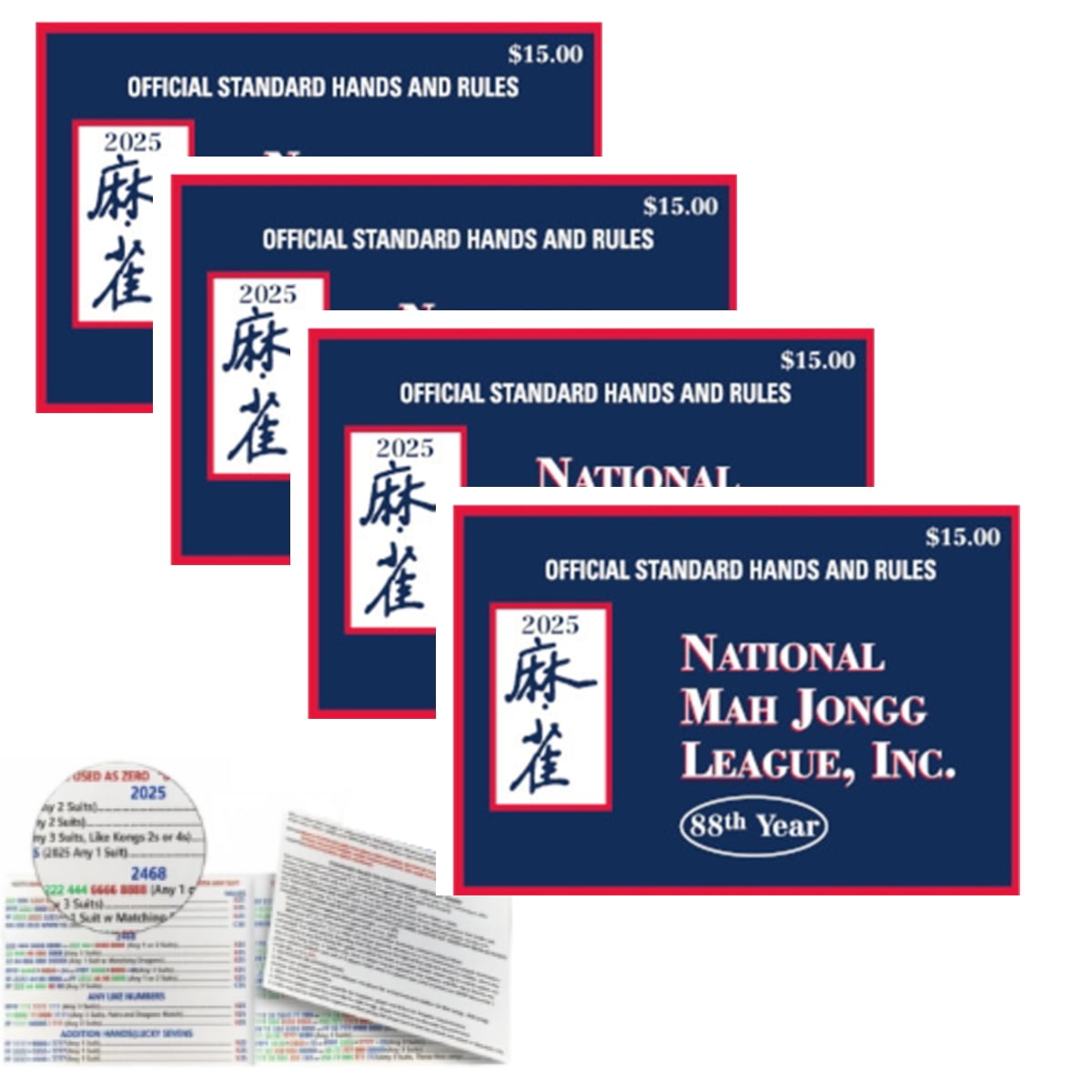 Mahjong Card 2025 - National Mah Jongg League Large Size Card - Mah Jongg Card - Official Hands ...