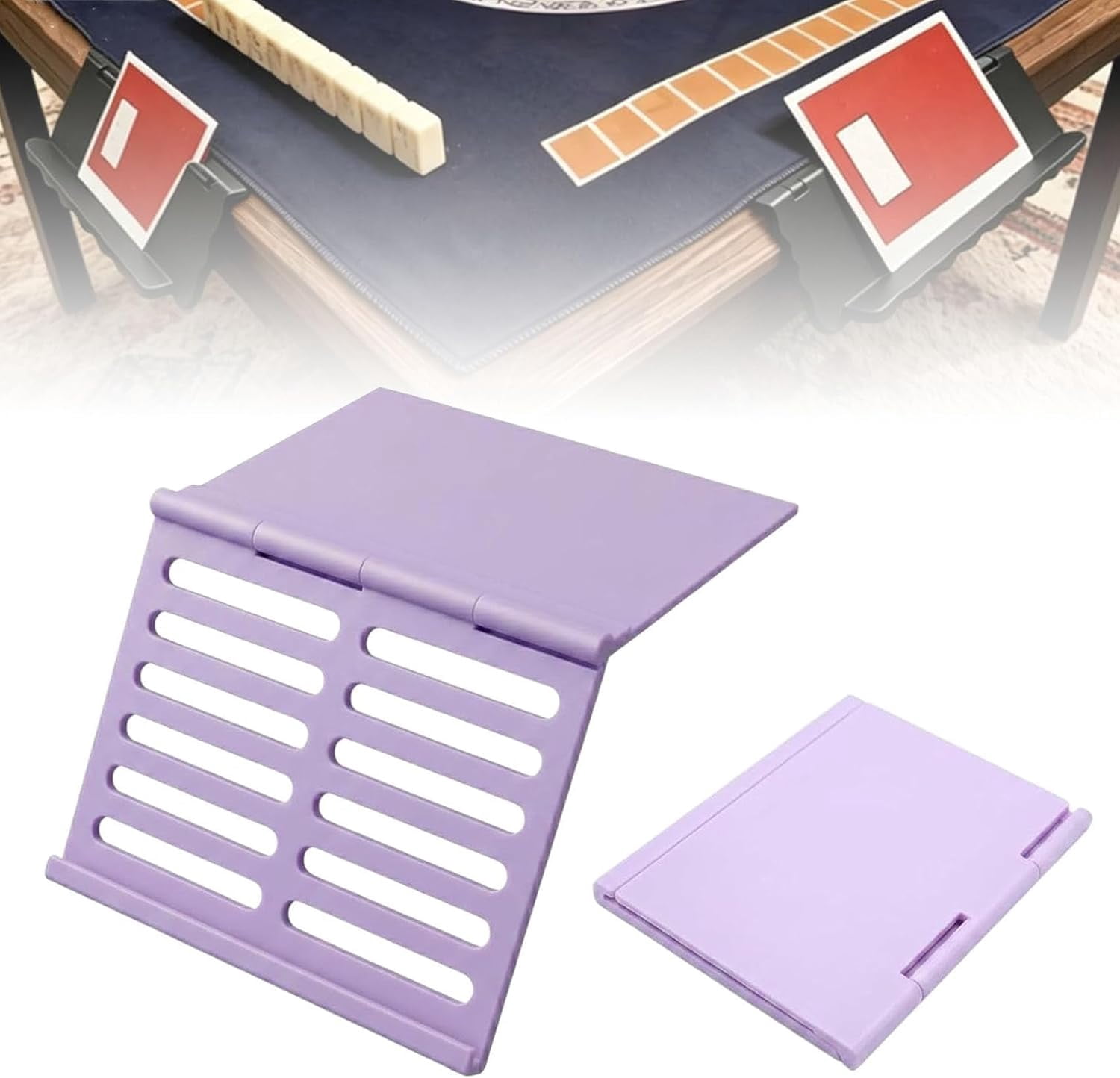 Mahjong Card Holder for Table, Under Mat Slide-in Stand, Angled Viewing ...