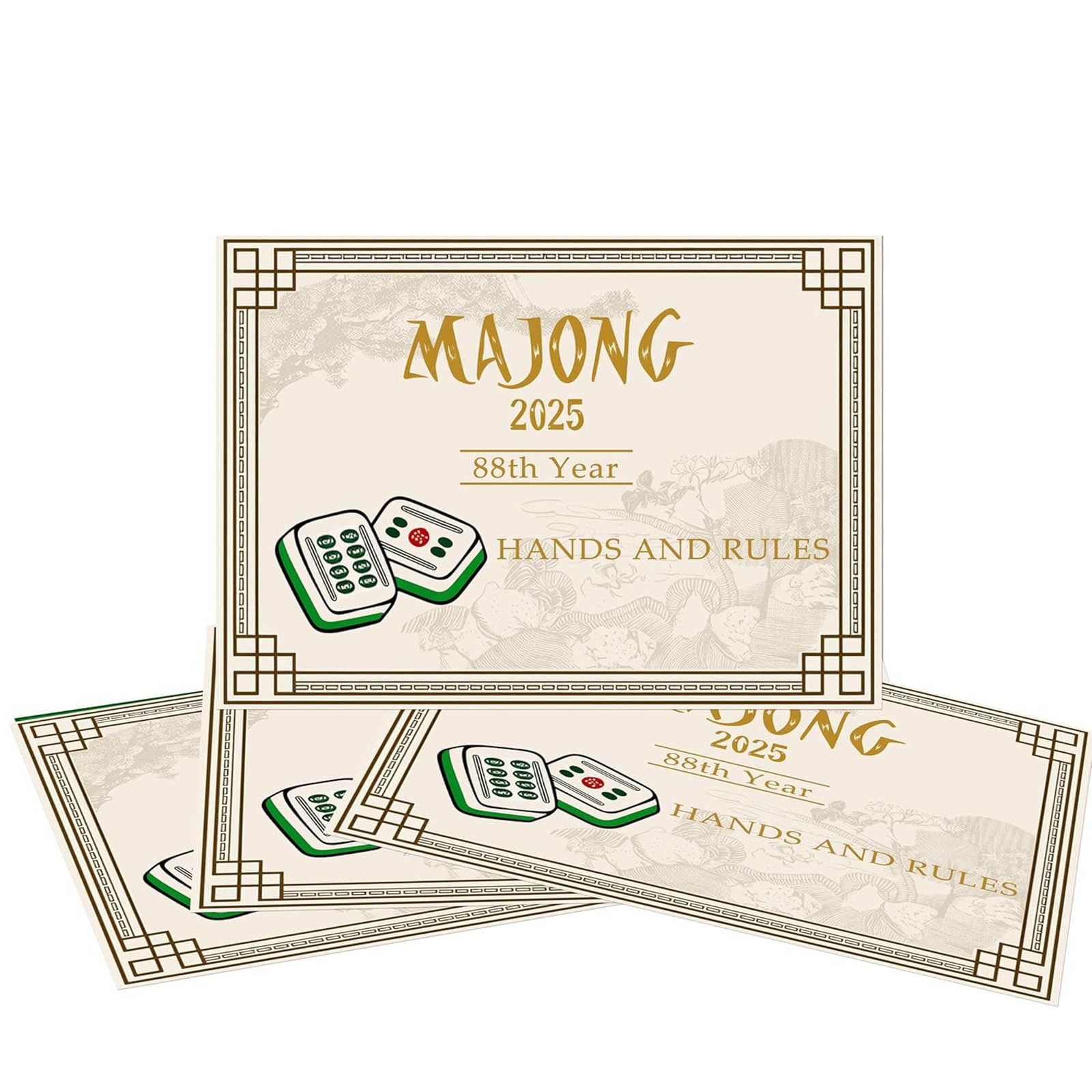Mahjong Cards 2025 (4Pcs Golden), 2025 Mahjong Card Official Large ...