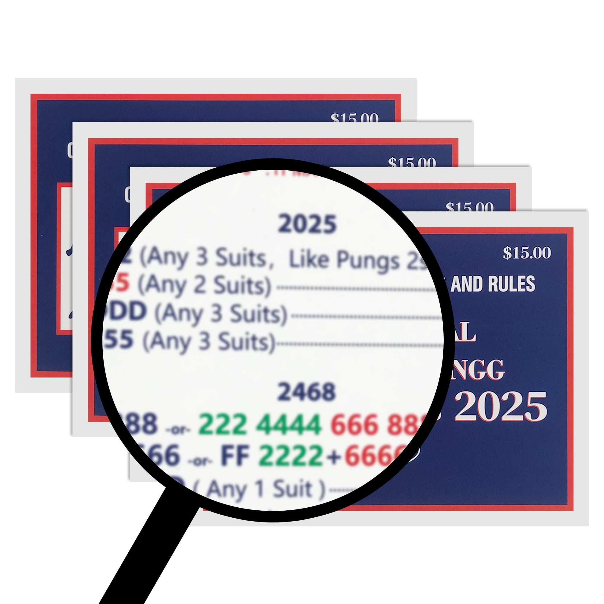 Mahjong Cards 2025 Large Size Print - 4 PCS American Mah Jongg Cards ...