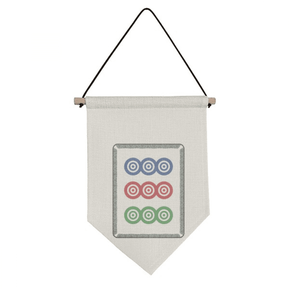 Mahjong Circle Dots 9 Tile Pattern Canvas Flag Hanging Wall Art Decor ...