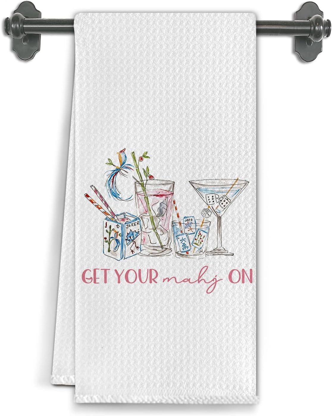 Mahjong Cocktail Kitchen Towels, Mahjong Gifts for Women Dish Tea Hand ...