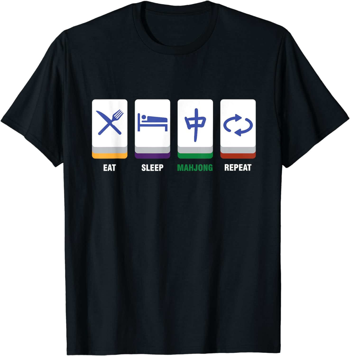 Mahjong Lover Eat Sleep Mahjong Tiles T-Shirt T-Shirt - Walmart.com