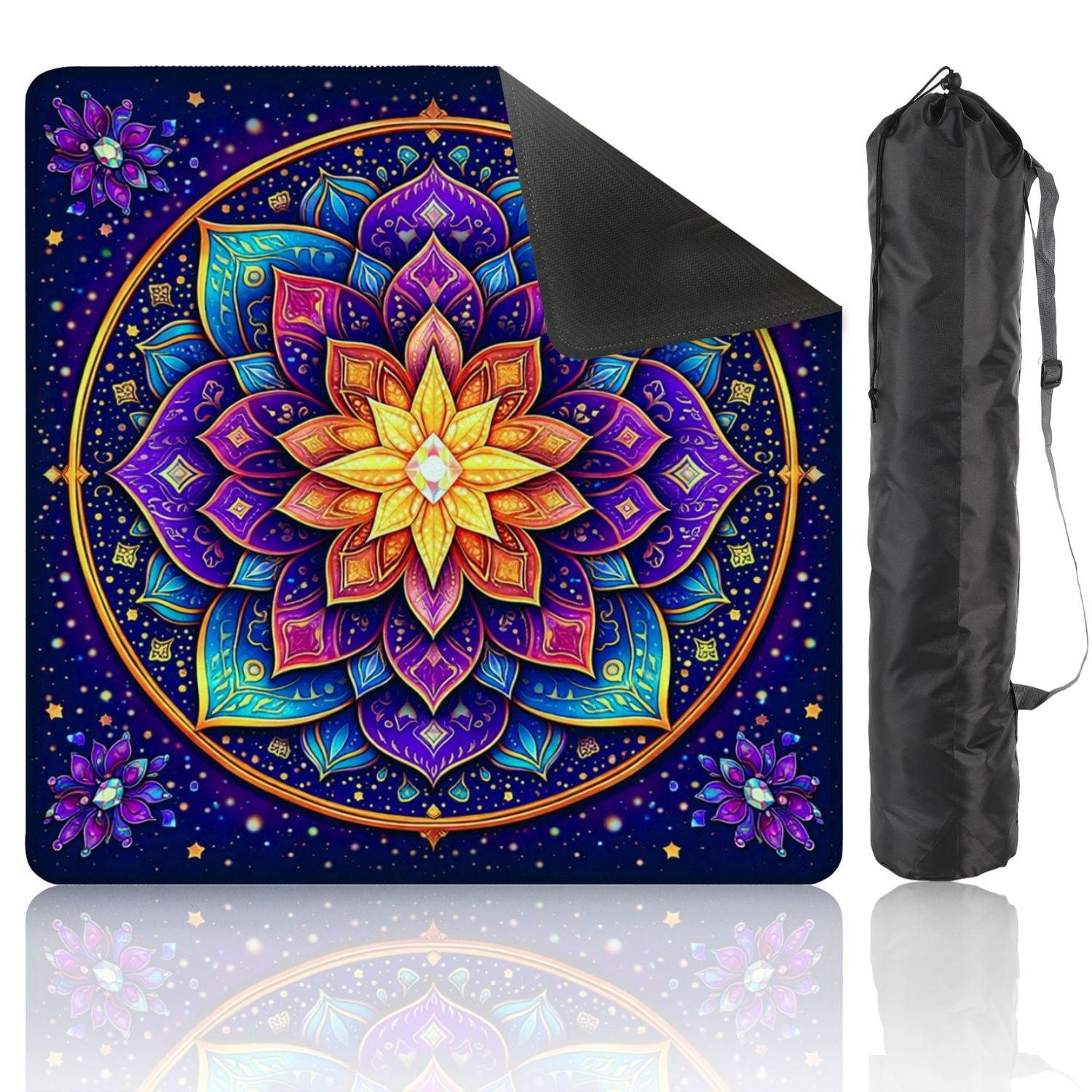 Mahjong Mat 31.5" x 31.5" Colorful Butterfly Mandala Vibrant Floral ...