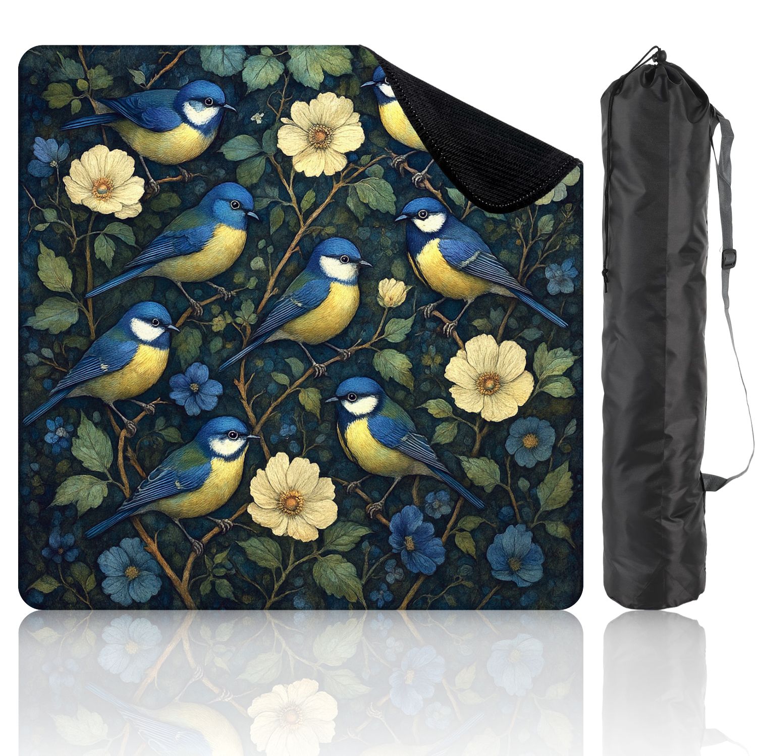 Mahjong Mat 31.5" x 31.5" Harmony Nature William Inspired Bird Blossom ...
