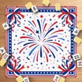 Mahjong Mat 31.5" x 31.5" Patriotic Red White Blue Fireworks Stars ...