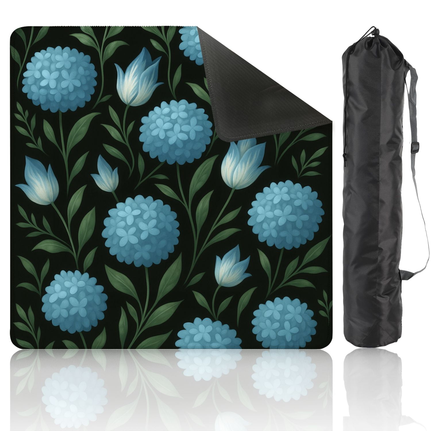 Mahjong Mat 31.5" x 31.5" botanical hydrangeas other flowers Anti-Slip ...