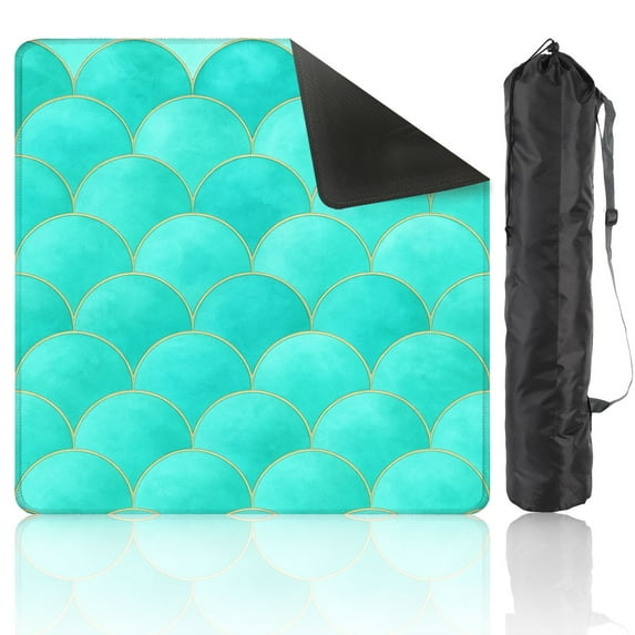 Mahjong Mat 31.5" x 31.5" fish scale wave japanese Anti-Slip and Noise ...