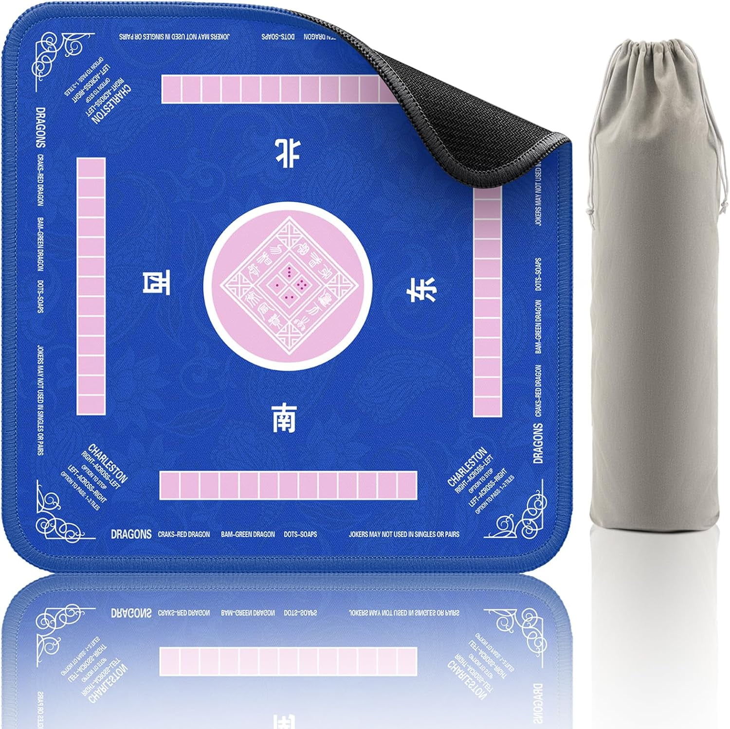 Mahjong Mat, Noise Reduction Non-Slip Mahjong Mat for Table, 32.4*32.4 ...