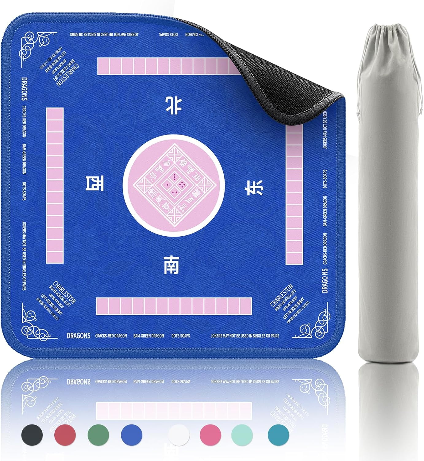 Mahjong Mat - Non-Slip Noise Reduction Gaming Mat 32.4x32.4 Inch for ...
