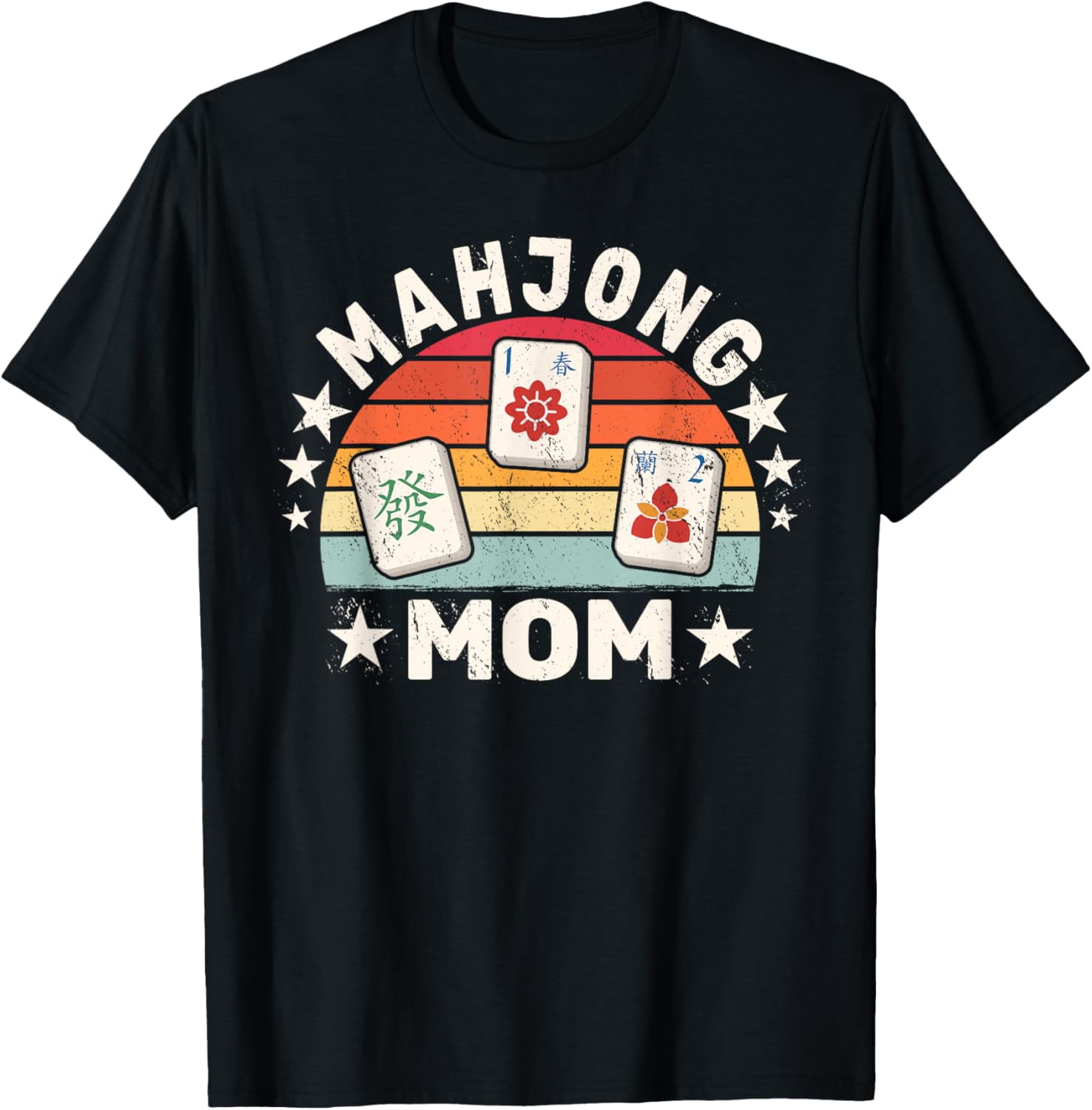 Mahjong Mom mahjongg social game chinese mahjong retro women T-Shirt men and women can wear ...