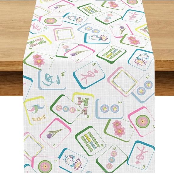 Mahjong Party Decorations Table Runner Mah Jong Game Night Club ...