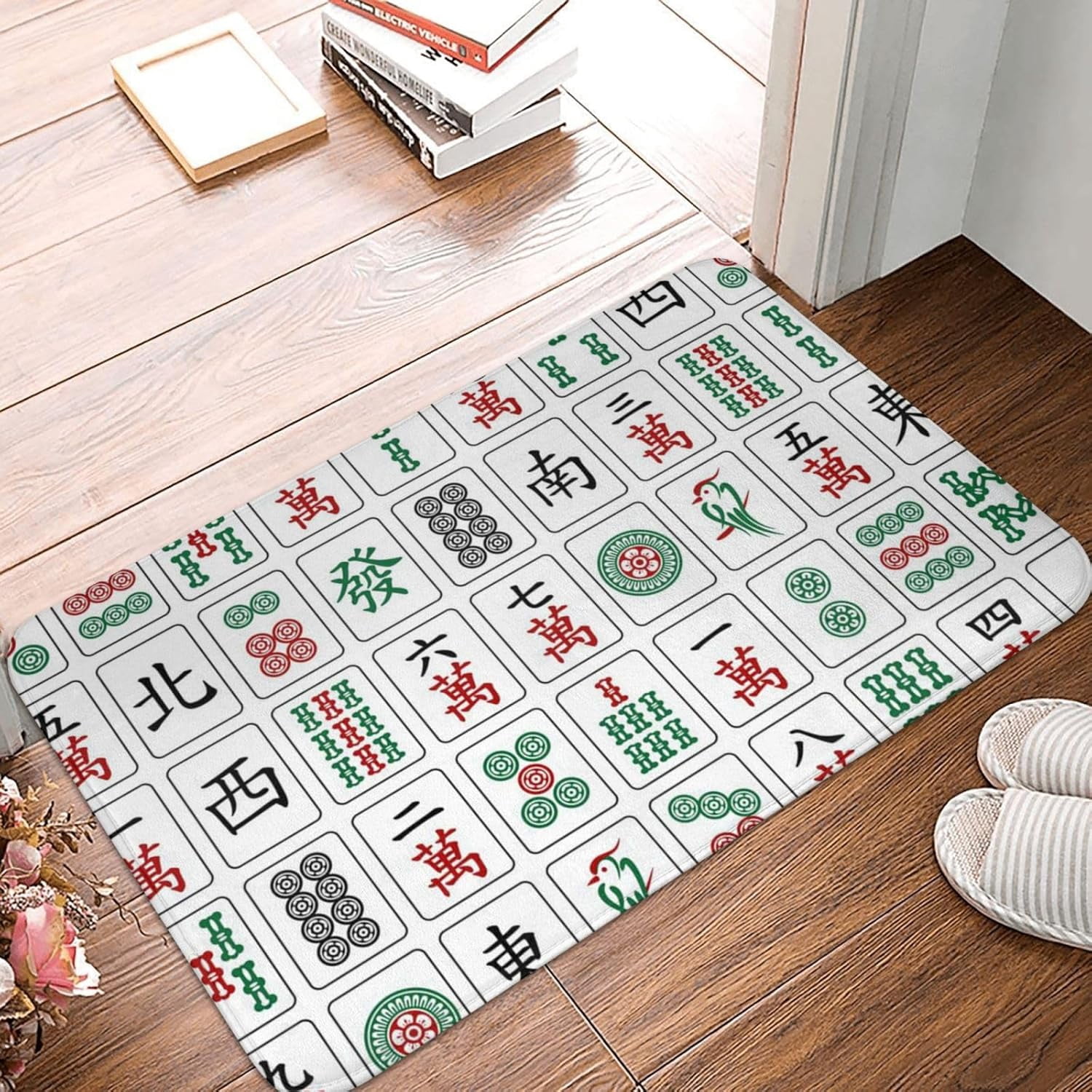 Mahjong Pattern Front Door Welcome Mat, Durable Soft Indoor Outdoor ...