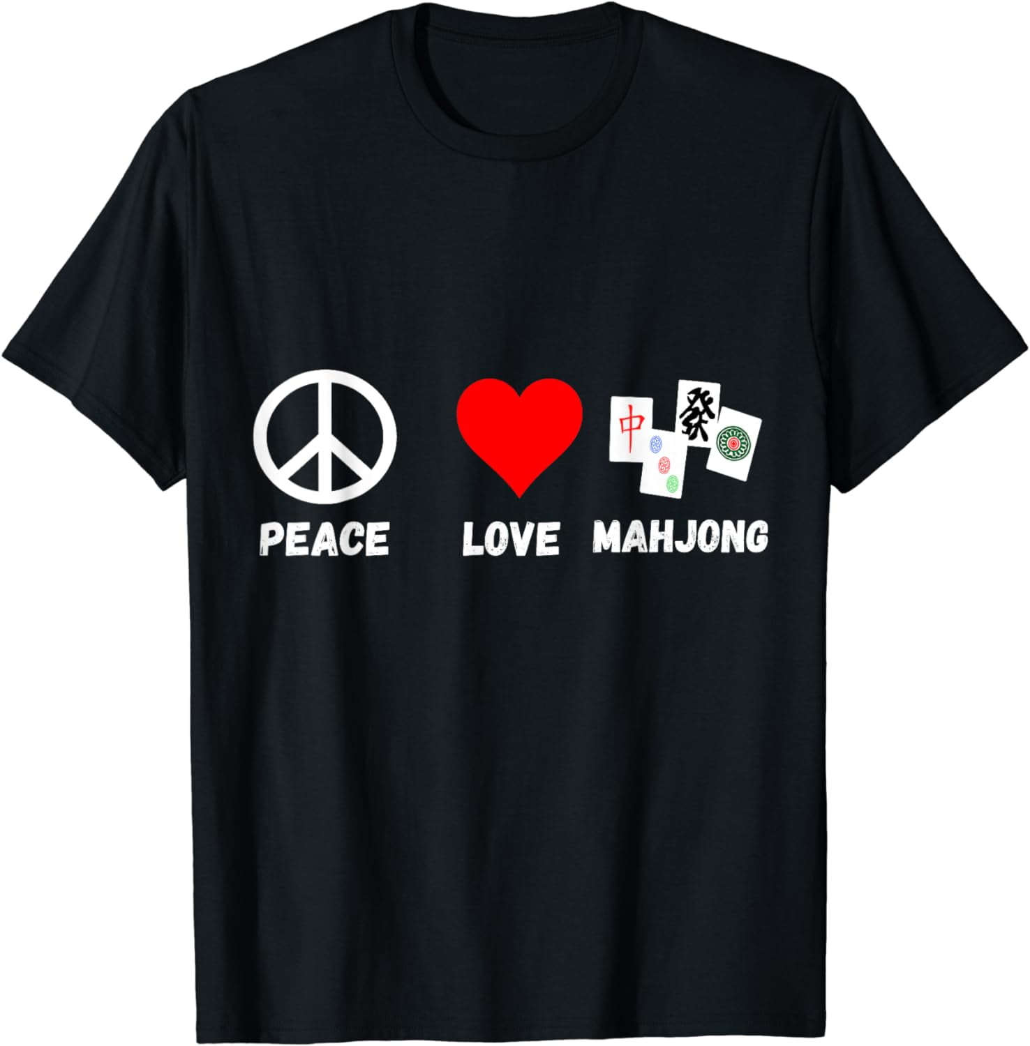 Mahjong Peace Love Playing Mah jongg Player Majiang T-Shirt - Walmart.com