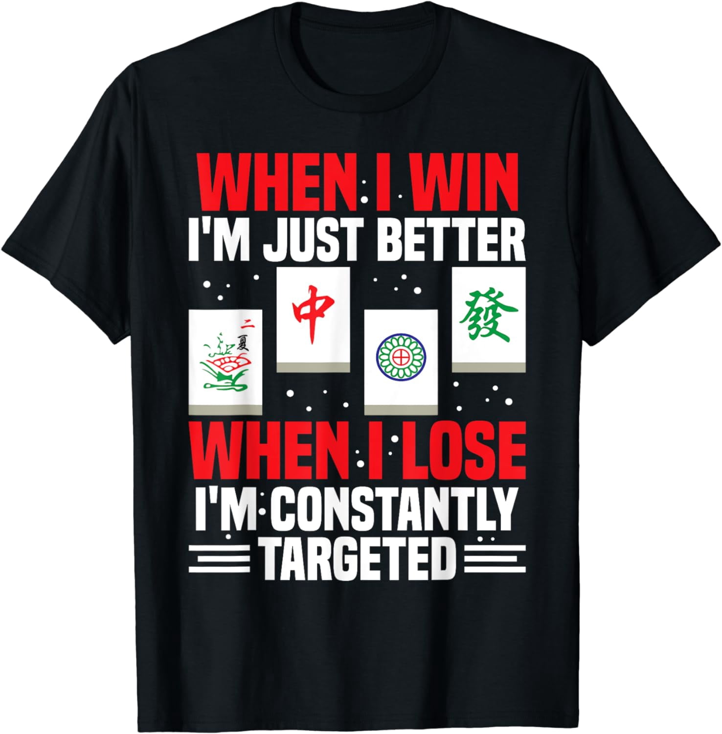 Mahjong Player Mahjong Cards Mahjong Game Set Mahjong Napkin T-Shirt ...