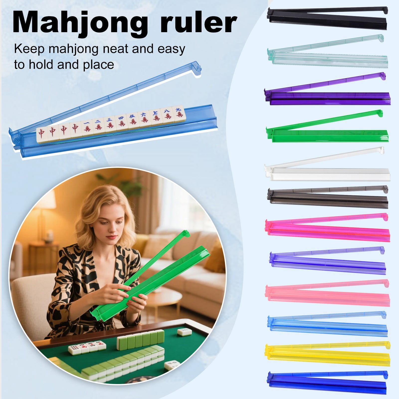 Mahjong Racks Pushers, 12 Colors Acrylic American-Style Macaque Tile ...