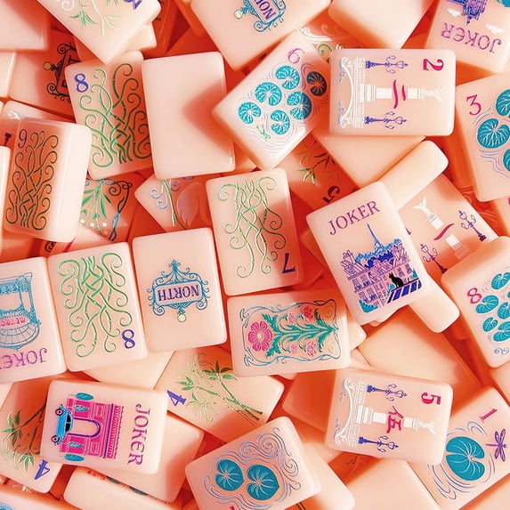 Mahjong Set: American Pink Paris Style Acrylic Mahjong Tiles, 160 ...