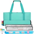 Mahjong Set with 166 White Tiles, 4 Colored Racks, and Travel Carrying ...