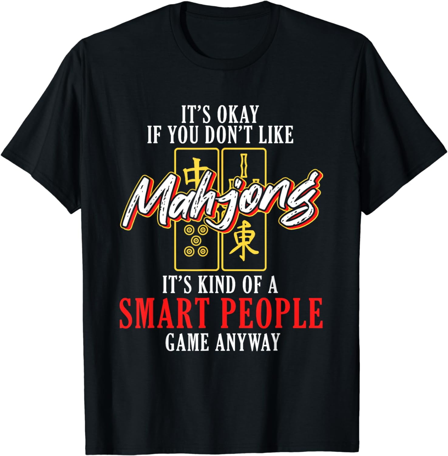 Mahjong Smart People Game China Board Game Player Solitaire T-Shirt ...