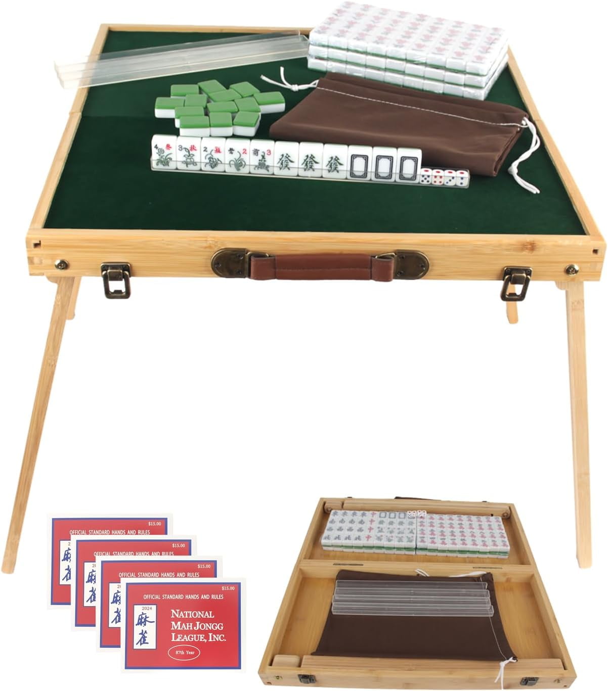 Mahjong Table With Tiles Set, Portable Mahjong Table,Portable Mahjong Game Set With Official ...