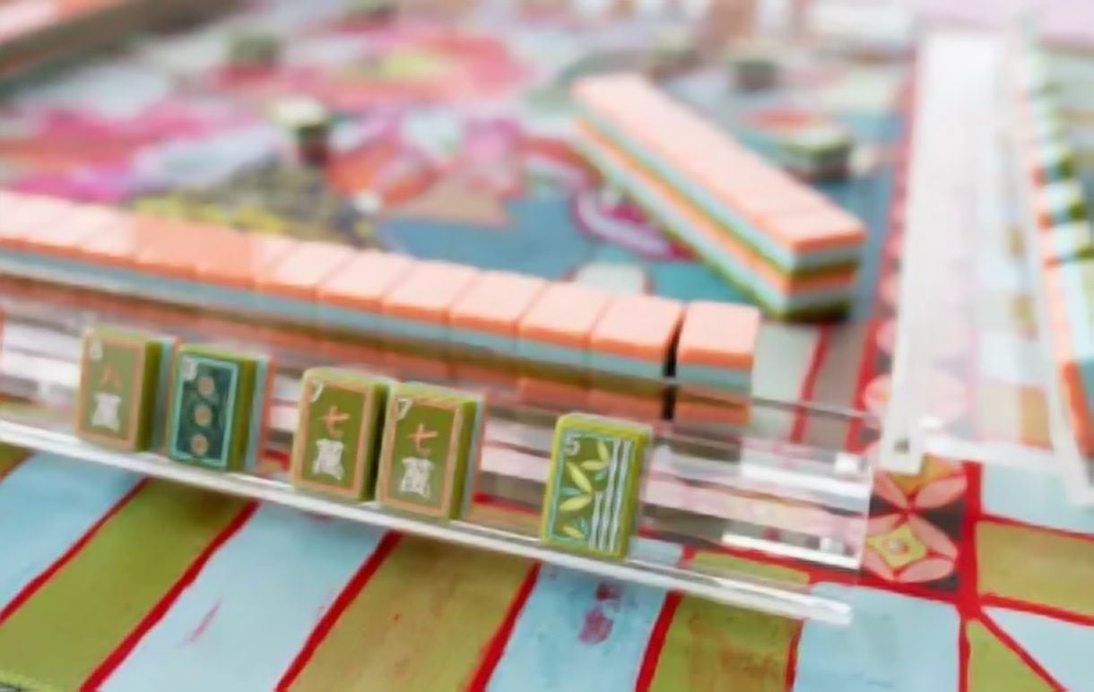 Mahjong Tiles Set, 182 Acrylic Tiles with Abstract Art, Artistic ...