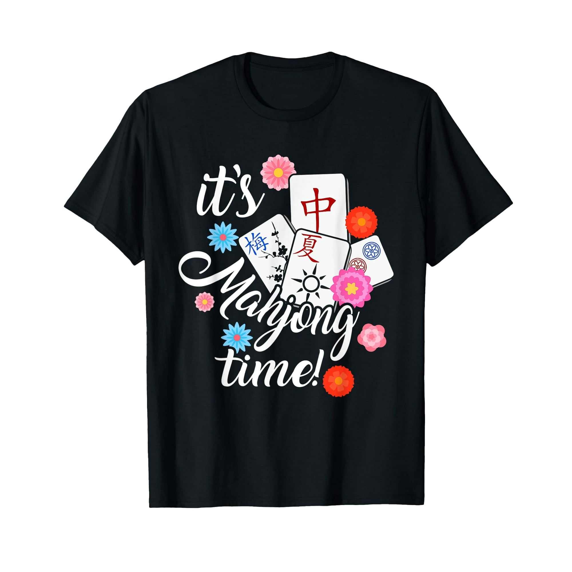 Mahjong Time Floral Tiles Game Graphic for Unisex Short Sleeve Tee ...