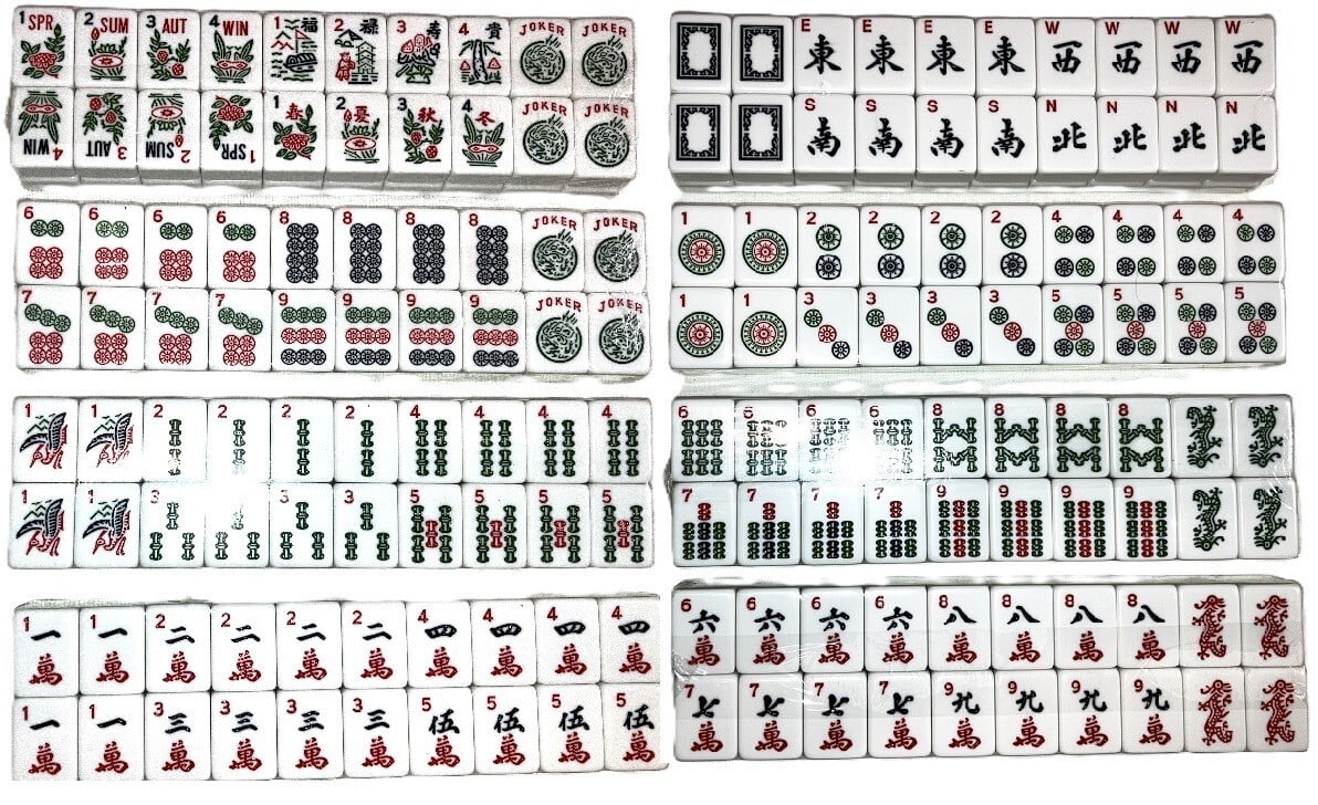 Mahjong Western American Replacement Standard Size White 166 Tiles Only ...