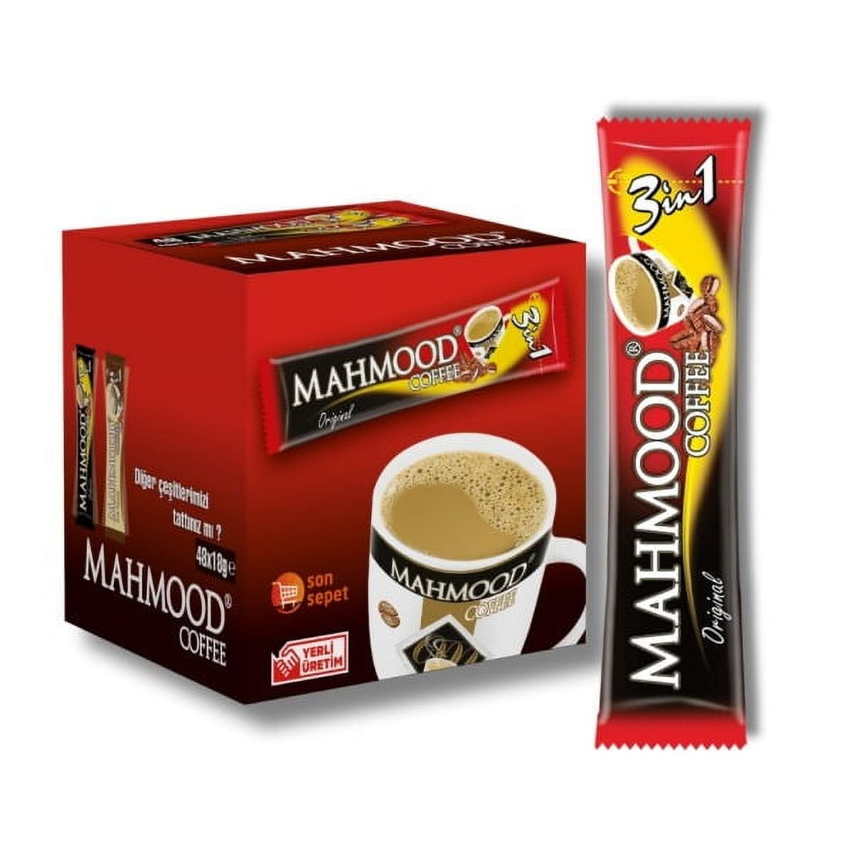 Mahmood 3-in-1 Instant Coffee Sticks, 48 Pack – Arabica Blend with ...
