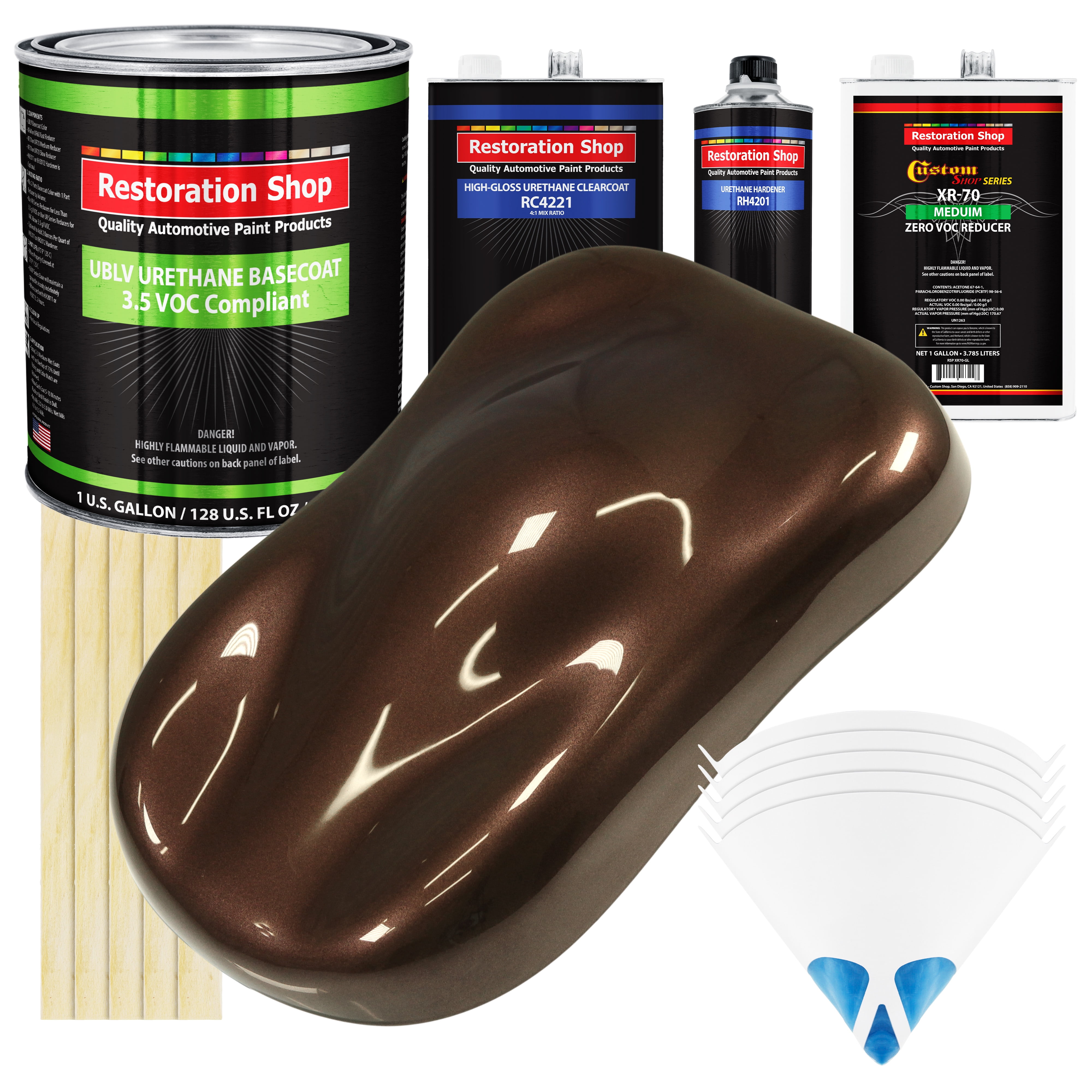 Mahogany Brown Metallic Gallon Kit Low VOC URETHANE BASECOAT Car Auto ...