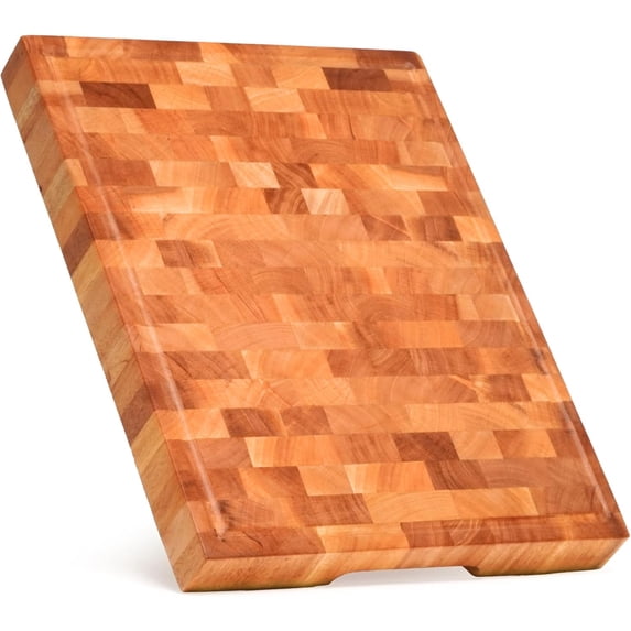 Mahogany End-Grain Wood Cutting Board – 16.5x12.6x1.6" Butcher Block ...